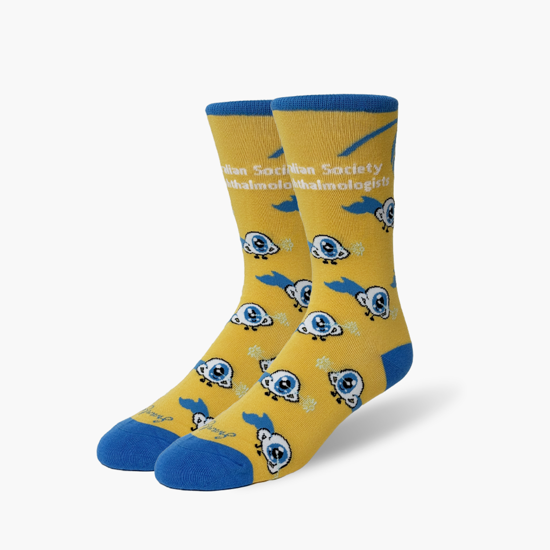 Yellow Super Eye Bamboo Socks | Bright & Bold Style