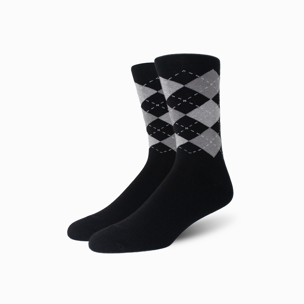 3 Pack Black Retro Mixed Merino Wool Swanky Socks