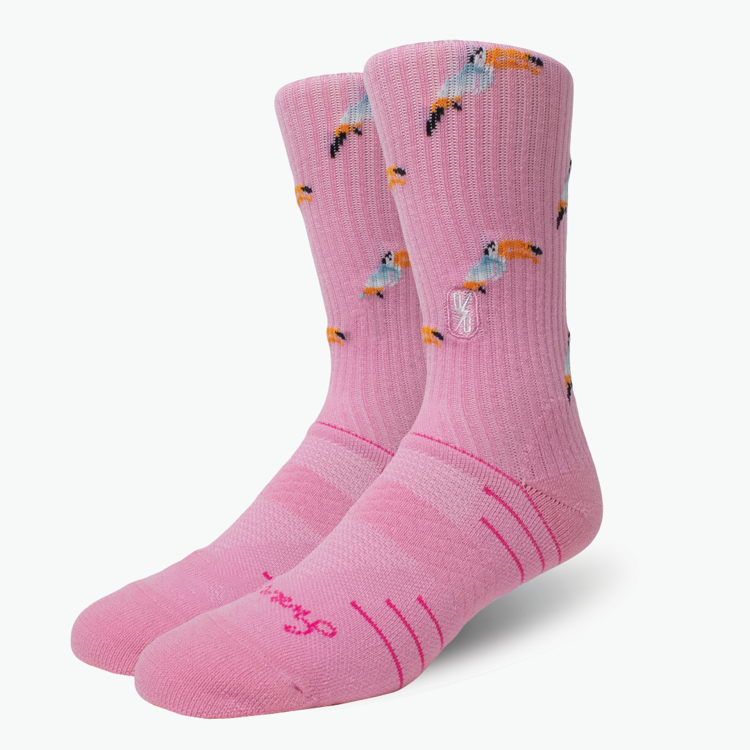Pink Sport Socks – Wings of Rio | Merino Wool
